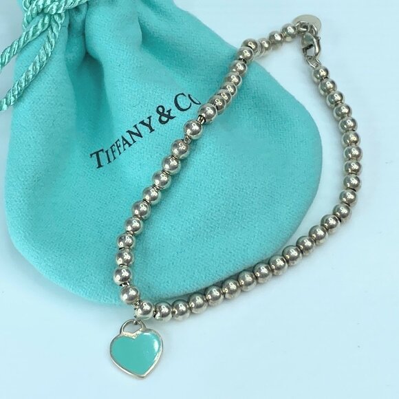 Jewelry | Tiffany Sterling Return To Tiffany Enamel Heart Charm Bead ...